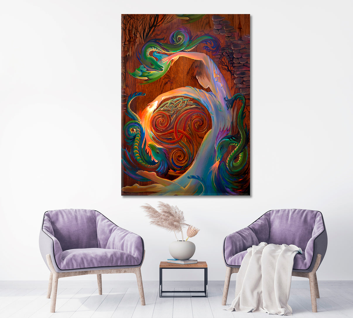Celtic Dance Abstract Art Canvas Print Women Wall Art Giclee - Artesty.com