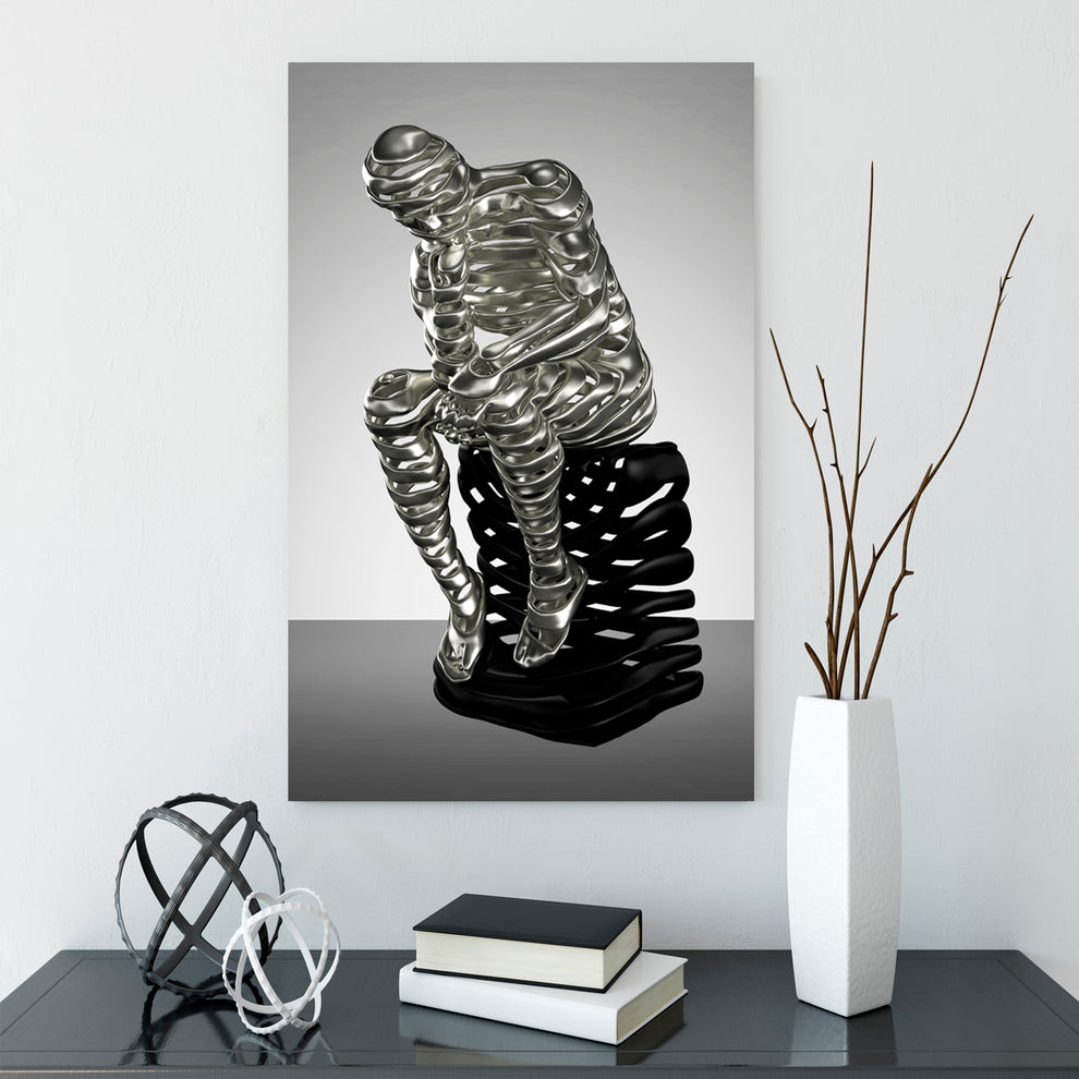 Rodin the Thinker Sculpture Modern Figure Man Statue Canvas Print Art ...