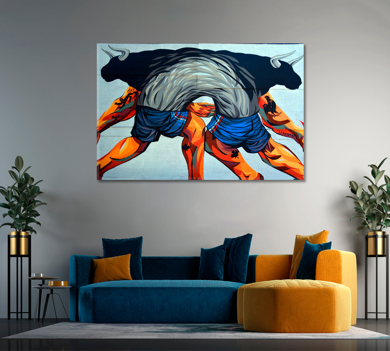 BULLFITING Street Art Canada Montreal Bull Fight Abstract Vibrant Graf ...