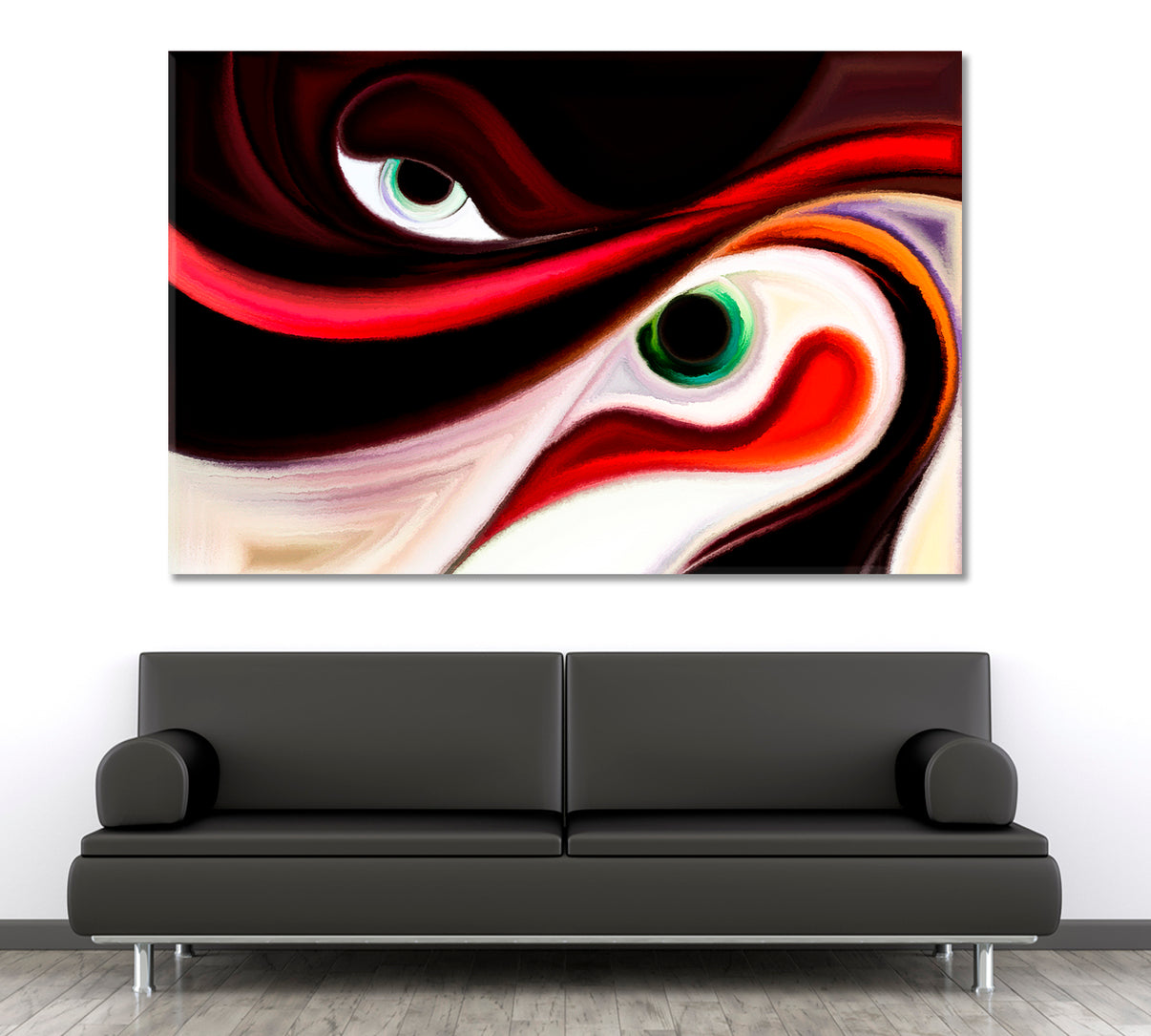 Yin Yang Vibrant Abstract Waves and Curves Imagination Design - Artesty.com