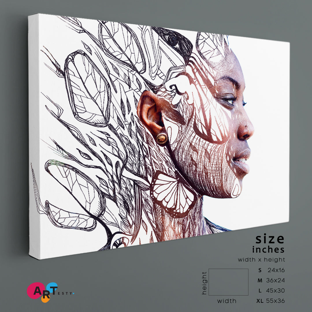 UNITY WITH NATURE Paintography Portrait African American Woman ...