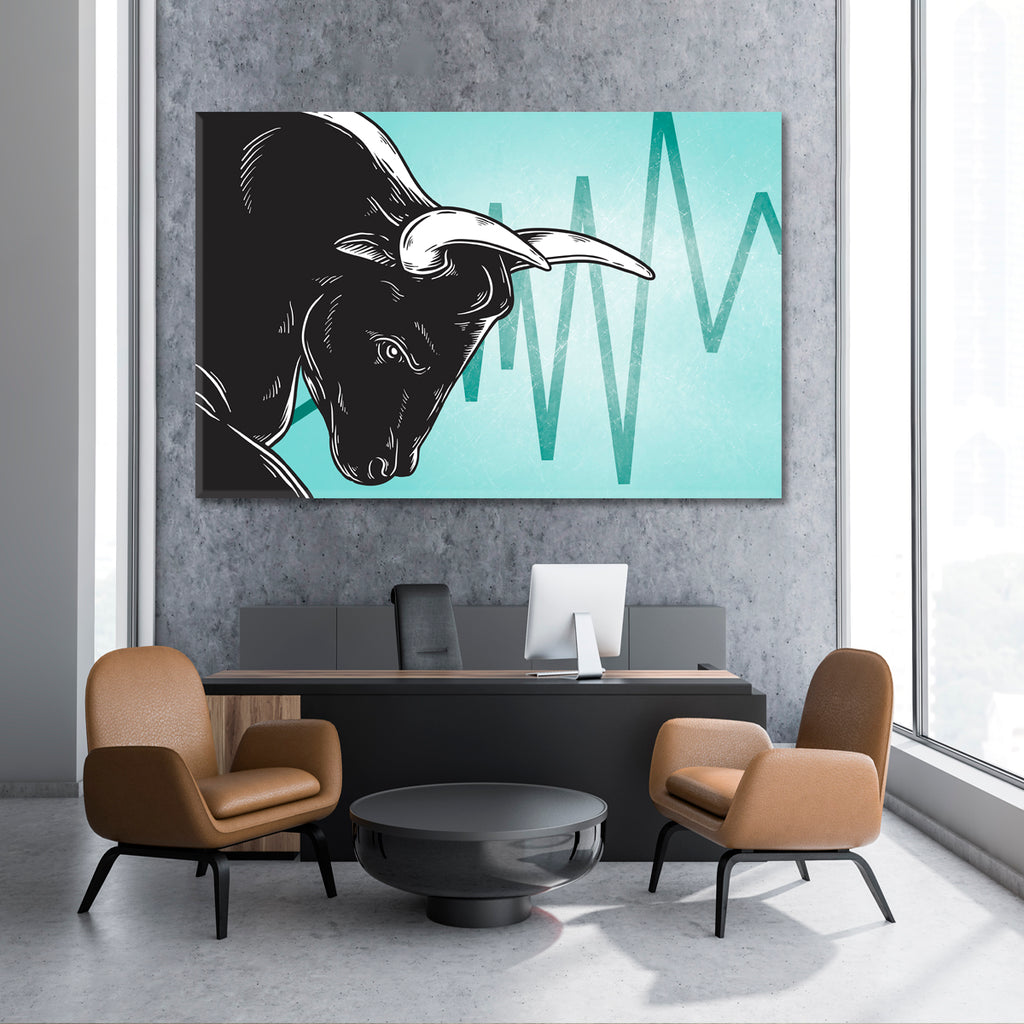 Bull Market Art Icon Business Concept - Artesty.com