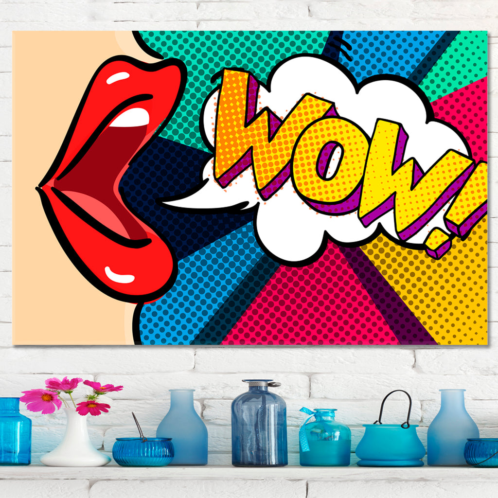 WOW Open Mouth Comic Retro Pop Art Style – Artesty.com