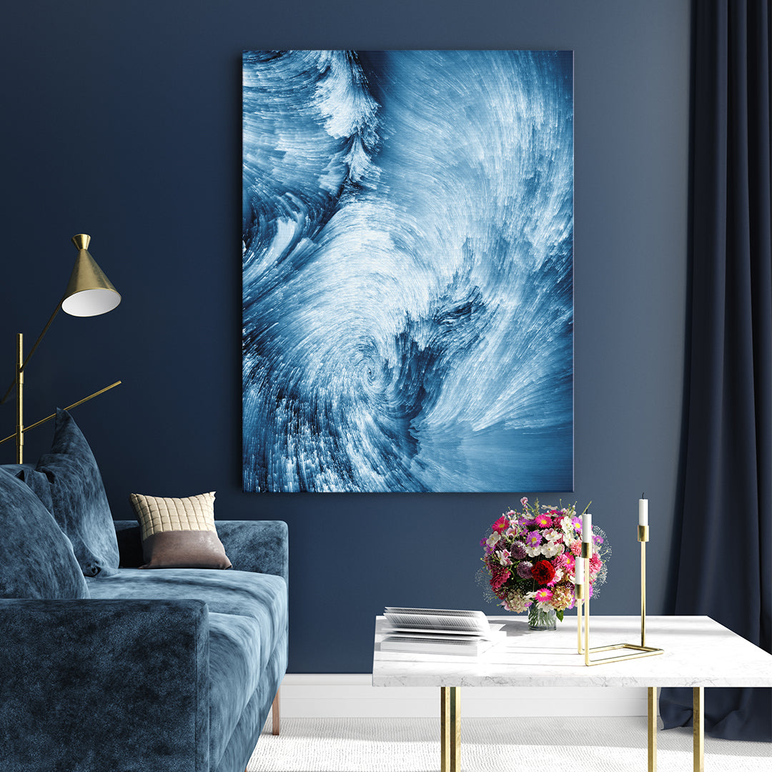 Blue Color Swirls - Vertical 1 panel - Artesty.com