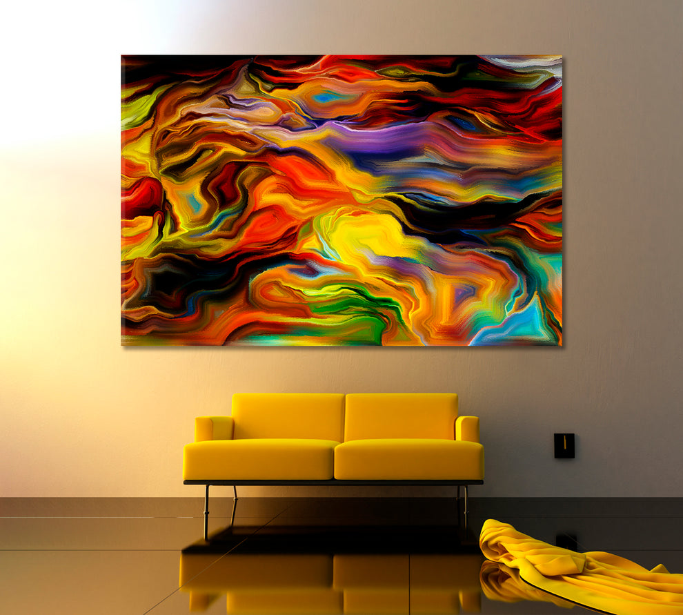 ABSTRACT BEAUTIFUL Interlacing Colored Lines Wall Art Print Canvas ...