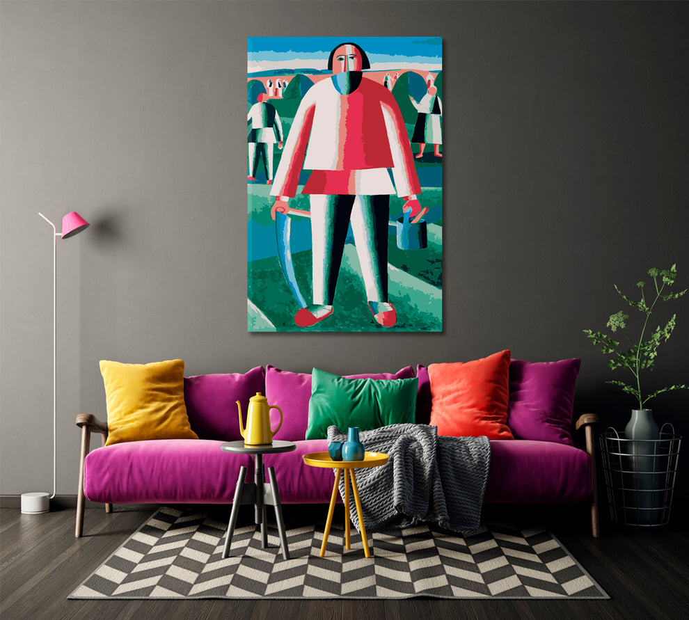 ON THE HAYFIELD Kazimir Malevich Style - Artesty.com