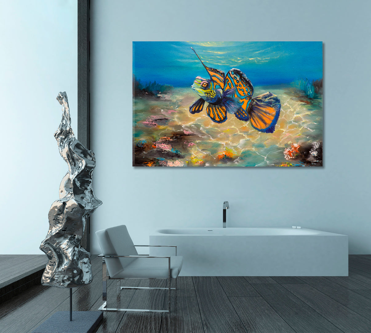 Mandarin Goldfish Sea Bottom Sea Turquoise Cristal Clear Water ...