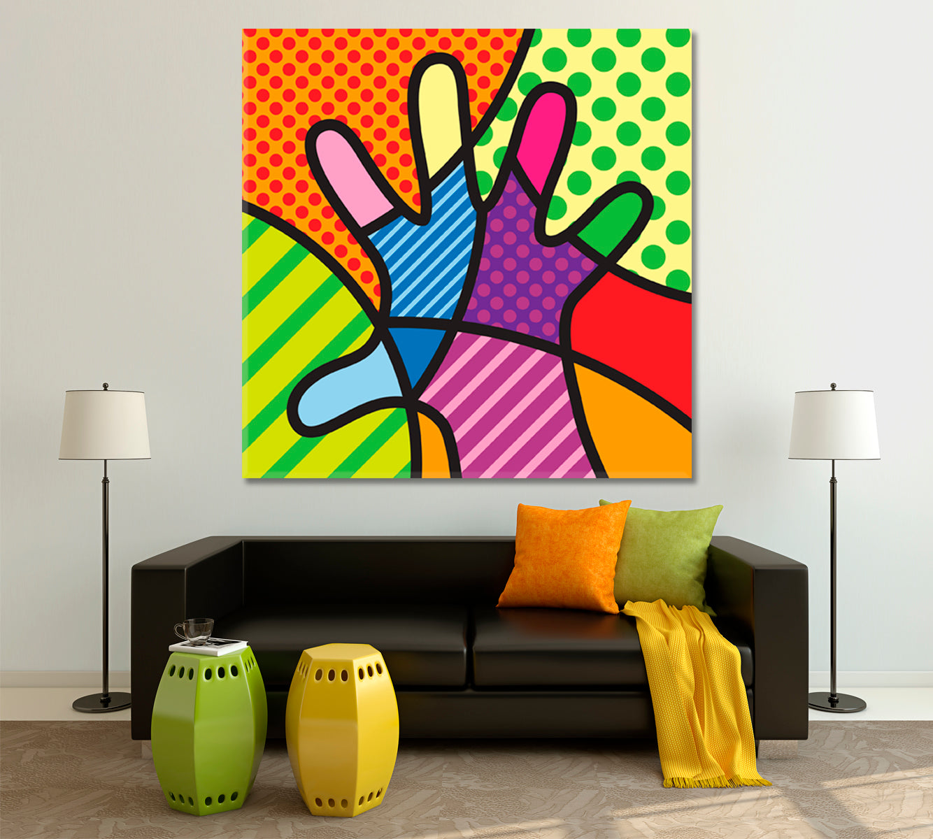 HAND Colorful Modern Pop Art Abstract - Artesty.com