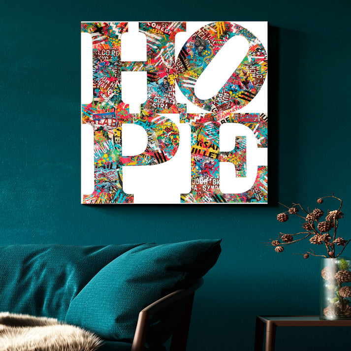 HOPE Abstract Poster Collage Canvas Print Wall Art For Home Decor ...