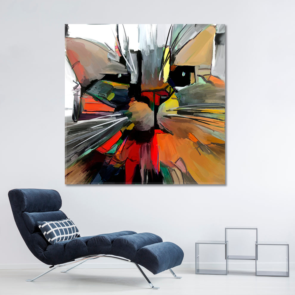 CAT Vivid Abstract Expressionist Art - Artesty.com