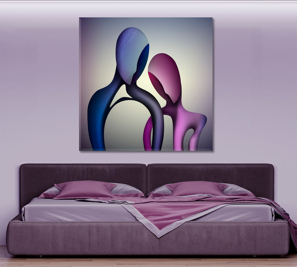 TOGETHER FOREVER Couple in Love Abstract Shapes Modern Art - Artesty.com