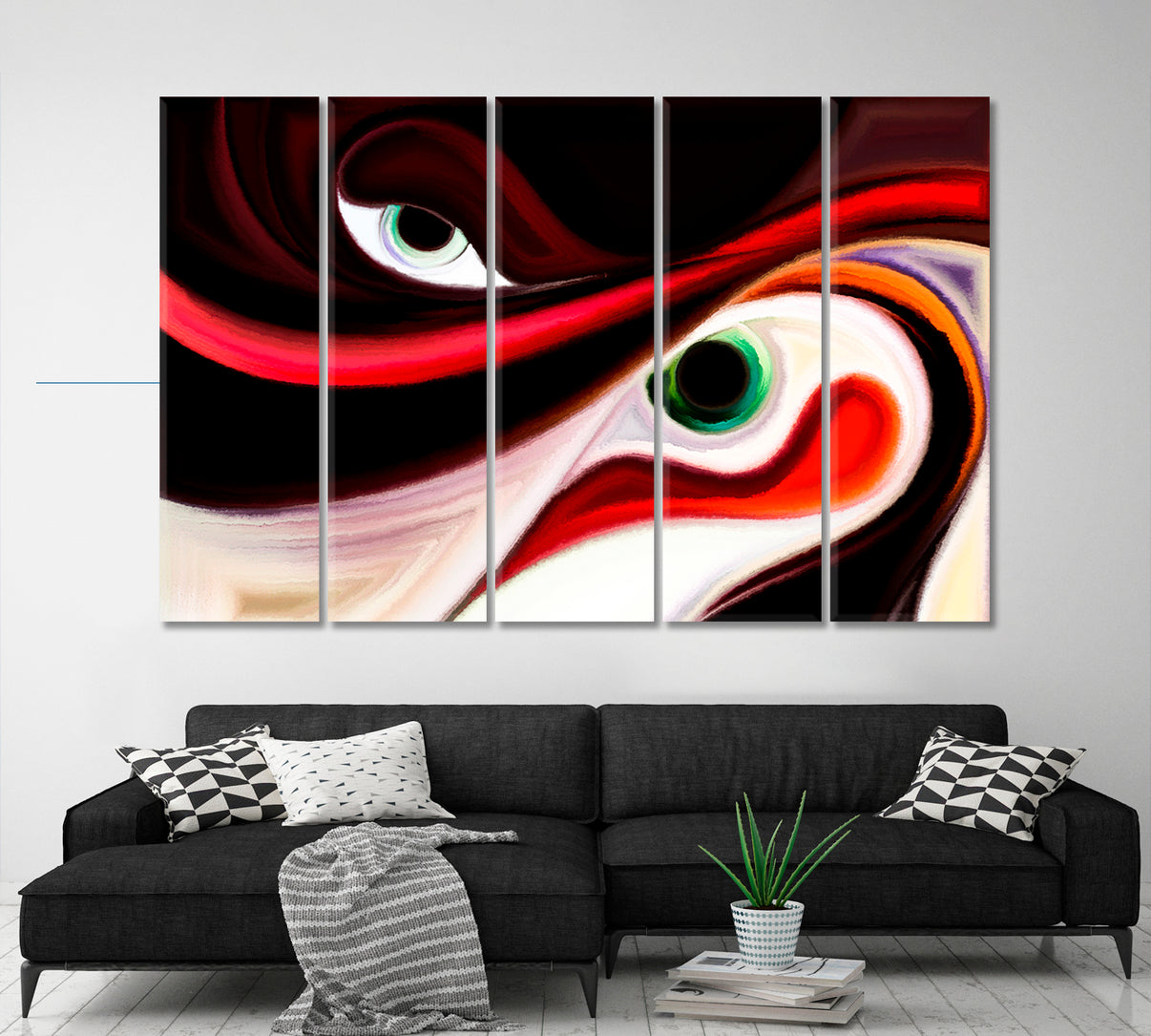 Yin Yang Vibrant Abstract Waves and Curves Imagination Design - Artesty.com