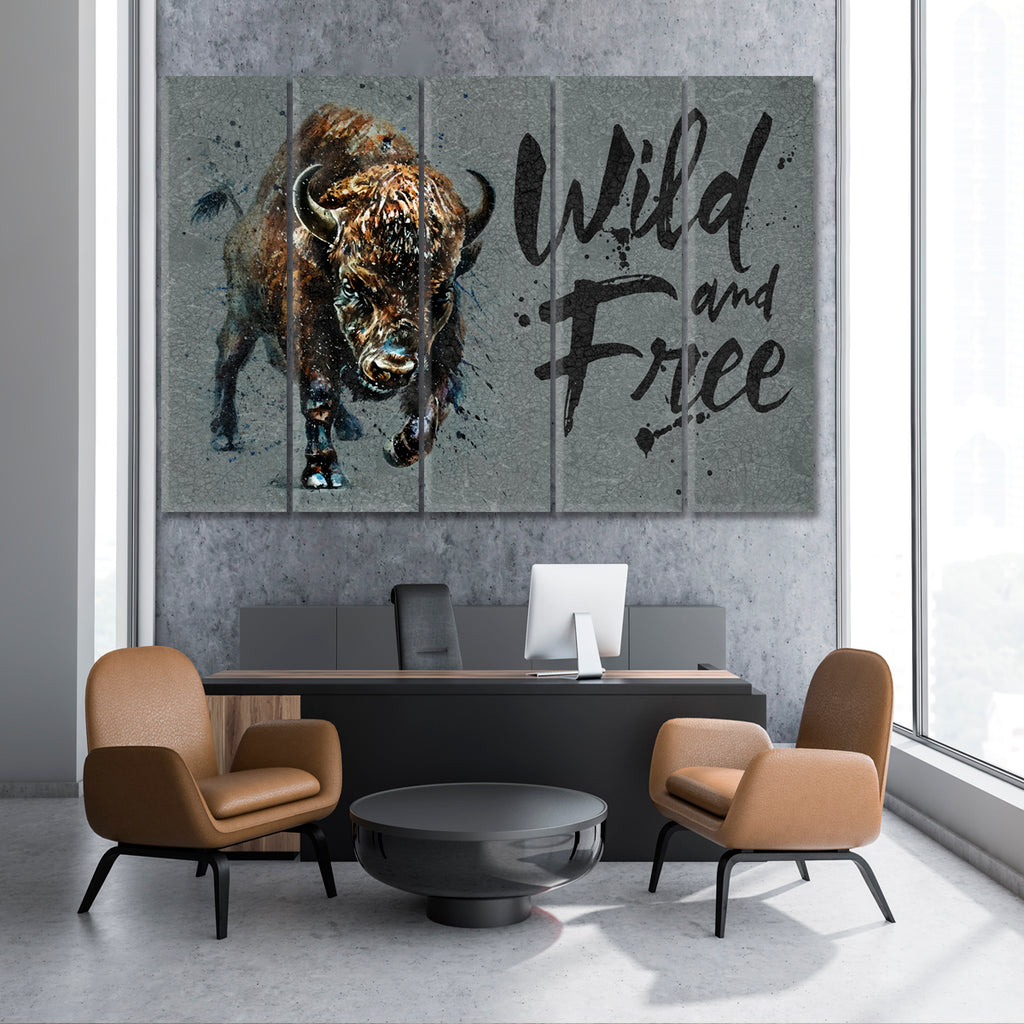 BULL Buffalo Bison Grunge Style - Artesty.com