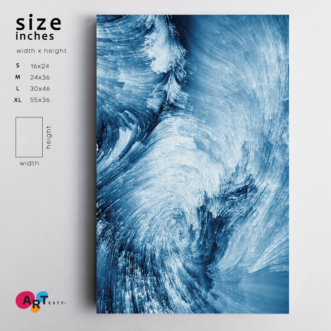 Blue Color Swirls - Vertical 1 panel - Artesty.com