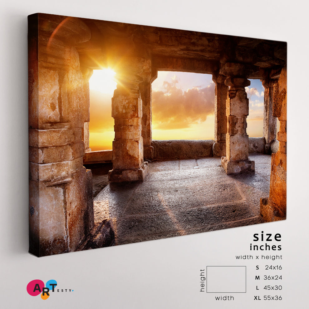 Ancient Temple with Columns Wall Art Canvas Print - Artesty.com