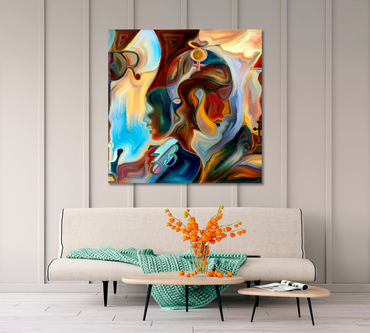 Wish Abstract Modern Canvas Print Wall Art - Artesty.com