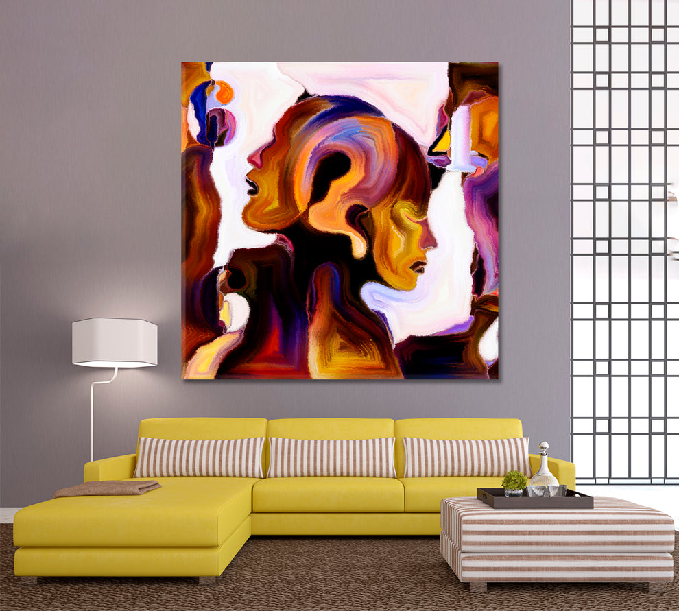 Mutual Unity Stunning Wall Art Canvas Print Trendy Surreal Painting ...