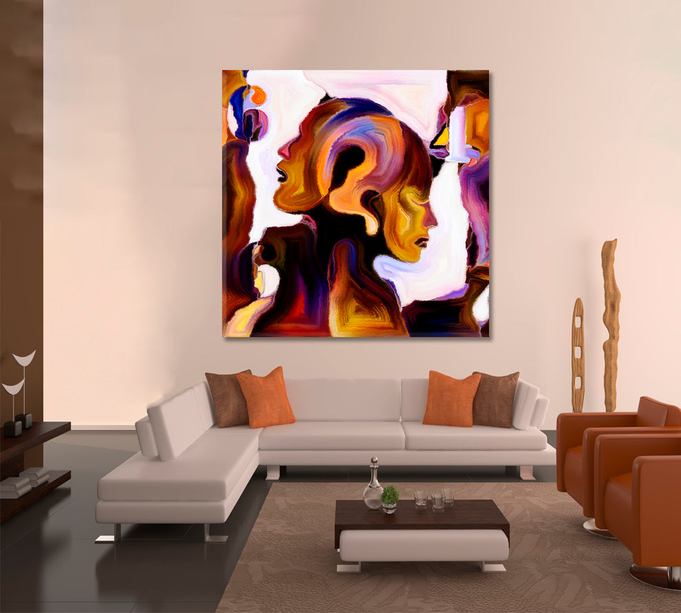 Mutual Unity Stunning Wall Art Canvas Print Trendy Surreal Painting ...