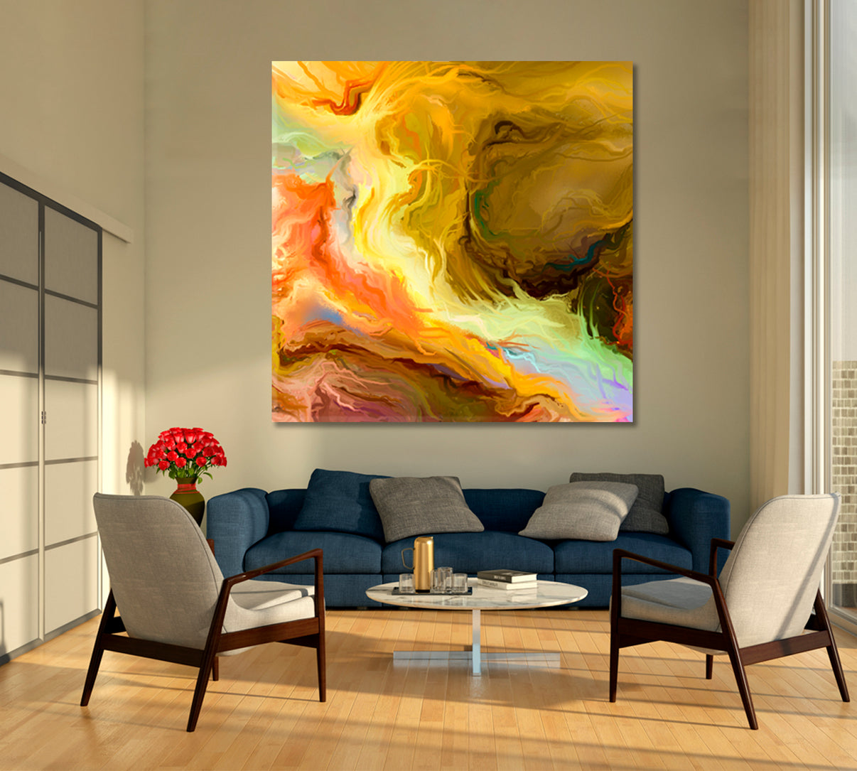 Modern Art Square Wall Art Abstract Canvas Print Decor Best Gift Idea ...