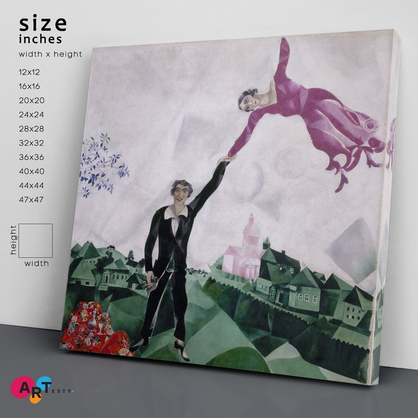 PROMENADE Inspired By Masterpiece Marc Chagall Wall Art Canvas Print ...