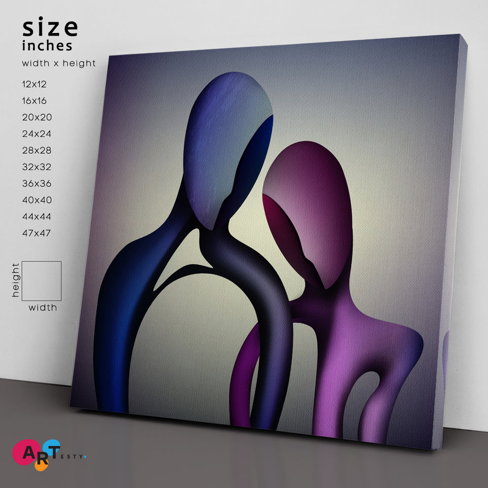 TOGETHER FOREVER Couple in Love Abstract Shapes Modern Art - Artesty.com