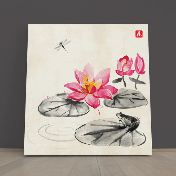 ZEN Feng Shui Shan Shui Lotus Luck To Your Home Canvas Print Art ...