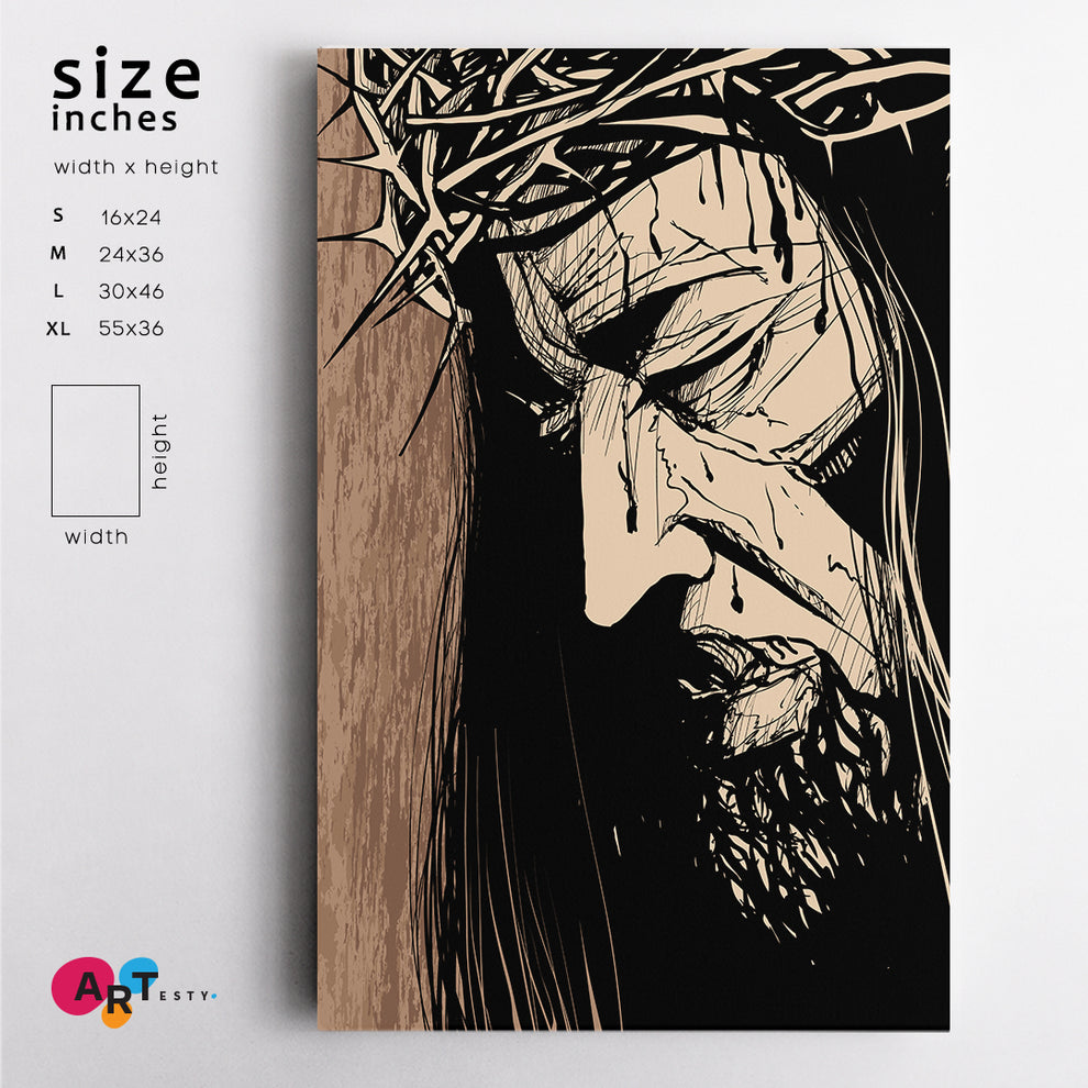 CHRIST'S FACE Jesus Christ Portrait Christian Religion Symbol - V ...